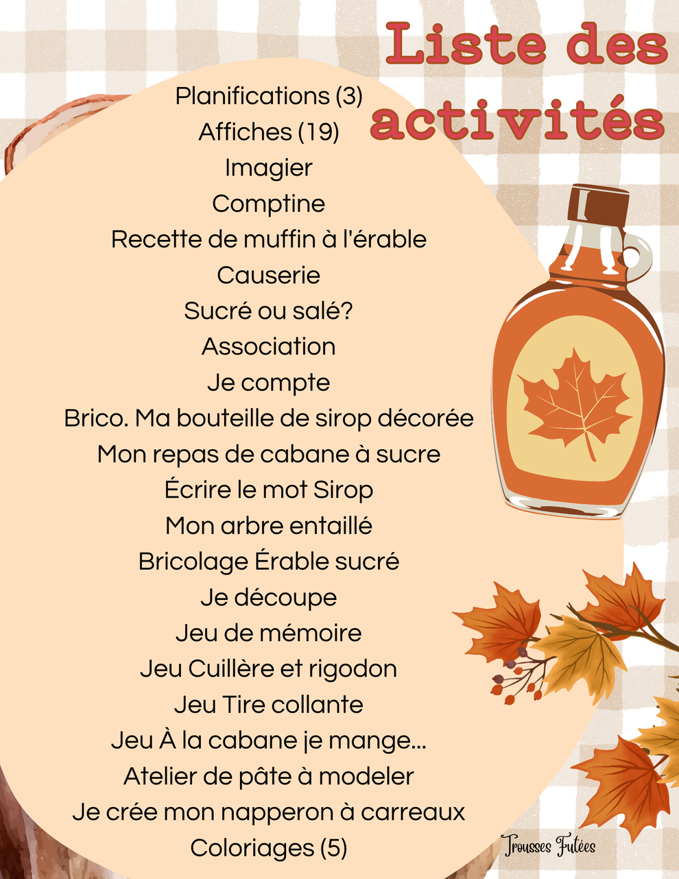 Trousse éducative La Cabane à sucre PDF- Activités imprimables 1-6 ans ...